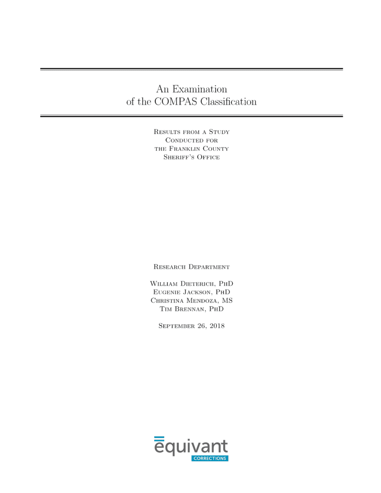 White Papers & Research Studies - equivant Corrections